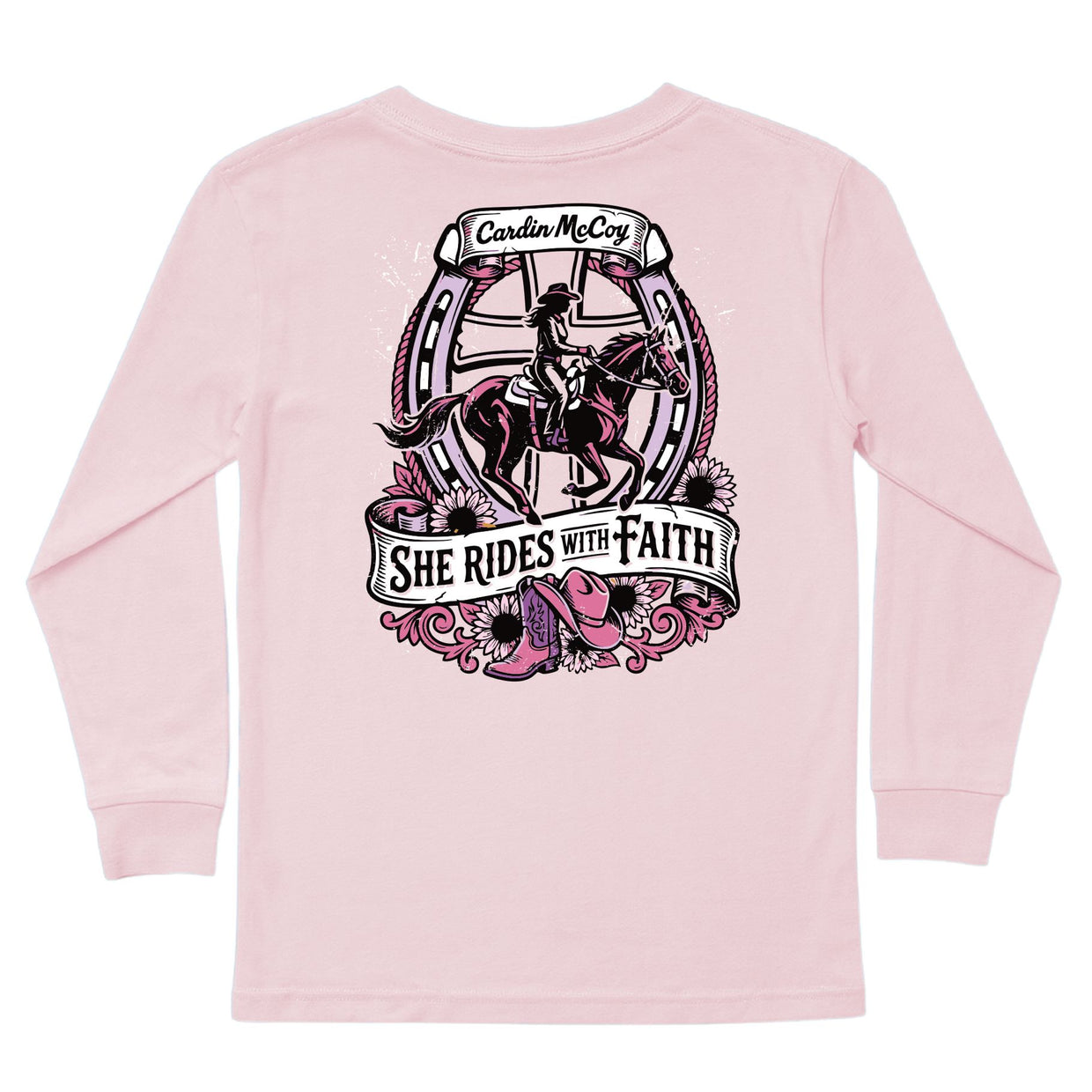 Girls' Rides With Faith Long-Sleeve Tee – Cardin McCoy