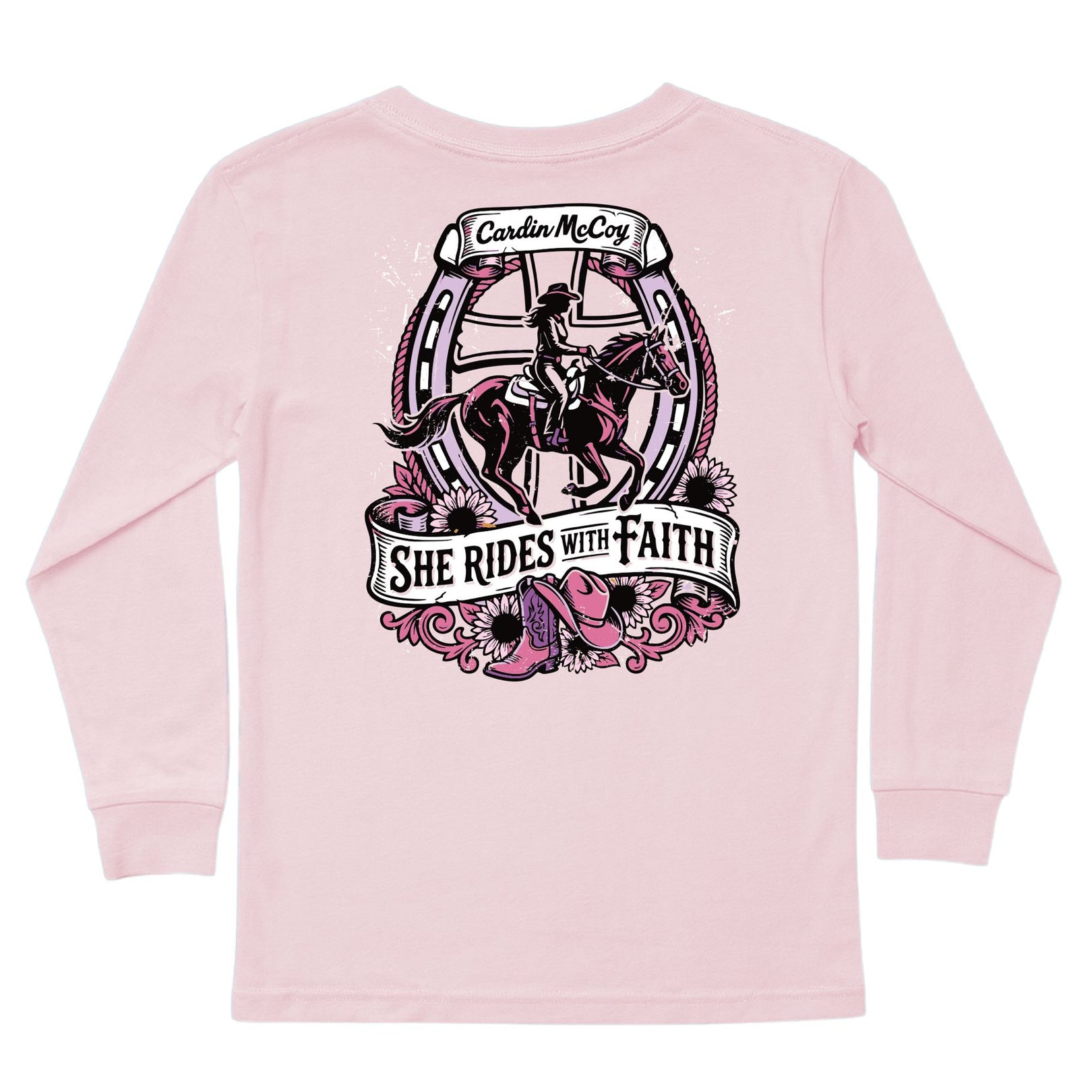Girls' Rides With Faith Long-Sleeve Tee – Cardin McCoy